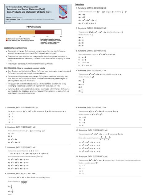 Hsc Polynomials 1 Pdf Polynomial Zero Of A Function