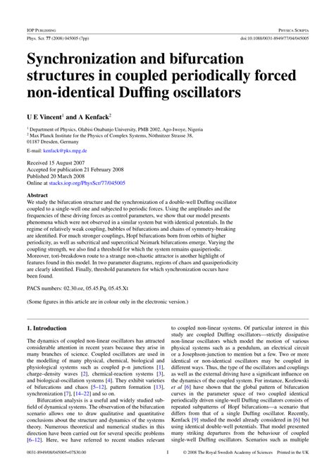 Pdf Bifurcation And Chaos In Coupled Periodically Forced Non