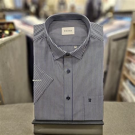 예작 Yj2mbr207ny 네이비 스트라이프 일반핏 반팔 셔츠 이랜드몰