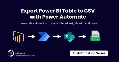 Export Power Bi Table To Csv Using Power Automate Alphavima