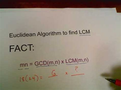 Unit 3 LCM Euclidean Algorithm Method YouTube