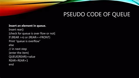 pseudo code of stack queue and array pptx