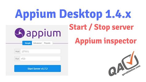 Appium Desktop 14x How To Start And Stop Server Appium Inspector