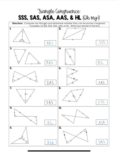 Congruent Triangles Sss Sas Asa Aas