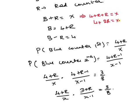 Solved A Bag Contains X Counters There Are Only Red Counters And Blue Counters In The Bag
