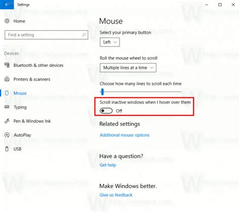 Disable Scrolling Inactive Windows In Windows 10