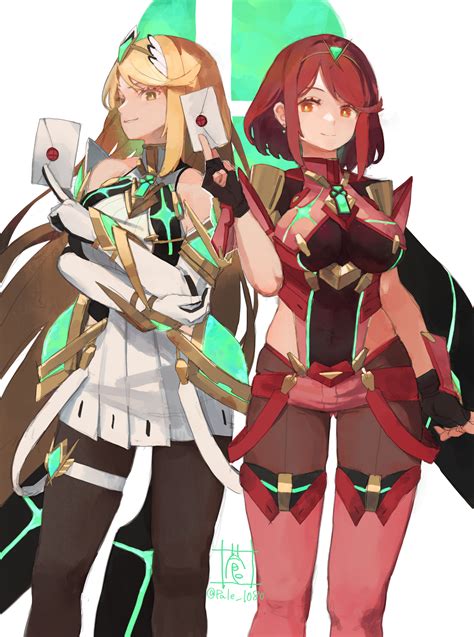 Pyra Mythra And Mythra Xenoblade Chronicles And More Drawn By Sou Pale Danbooru