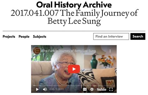 In Memory Of Dr Betty Lee Sung Museum Of Chinese In America