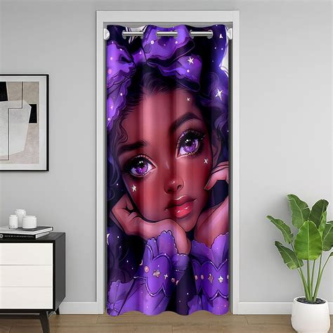 Afro Hair 42 W X 80 L Blackout Curtain Cute Afro Melanin Princess