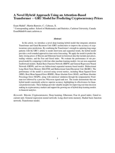 A Novel Hybrid Approach Using An Attention Based Transformer Gru Model For Predicting