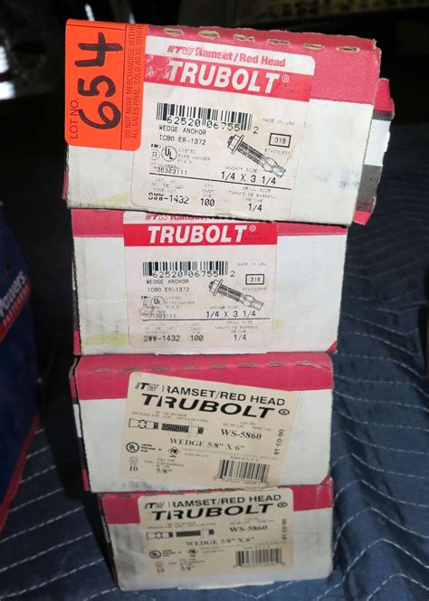 Qty 4 Boxes Trubolt Itw Ramset Red Head Wedge Anchors Misc Sizes Oahu Auctions