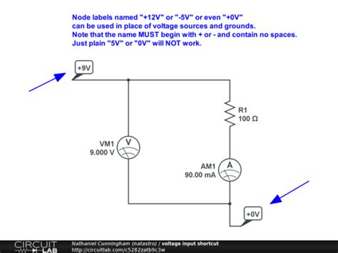 Voltage Input Shortcut Circuitlab