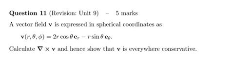 solved question 11 revision unit 9 5 marks a vector