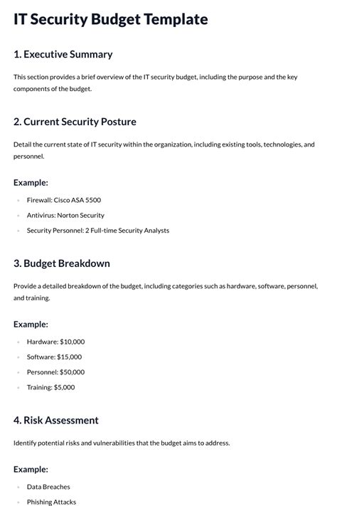 It Security Budget Template Template Collaborative Docs For Teams