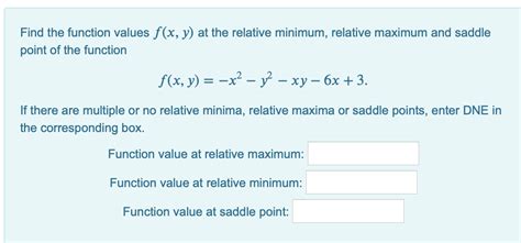 Solved Find The Function Values Fx Y At The Relative