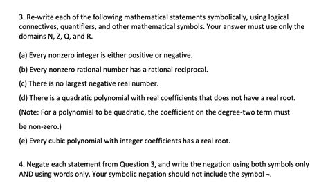 Solved 3 Re Write Each Of The Following Mathematical