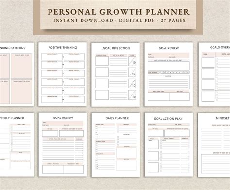 Personal Growth Journal Template Editable Canva Template Personal