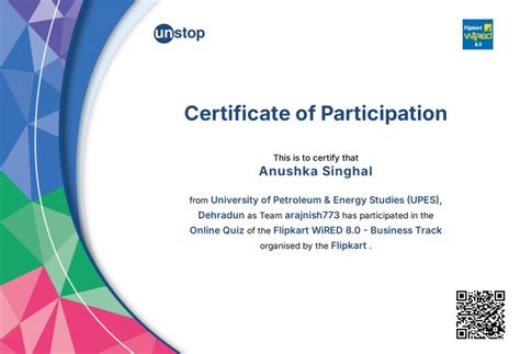 Anushka Singhal On Linkedin Unstop Flipkart Businesstrack Teamachievement