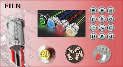 Great Waterproof Push Button Switch V FILN Waterproof V Push Button Switch MM Metal