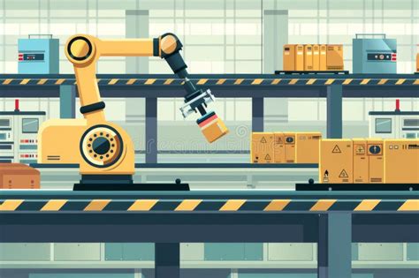 Robotic Arm In A Modern Factory Automating Production Processes With Advanced Technology For