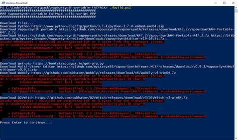 some build script downloads don t work · issue 5 · thechaoscoder vapoursynth portable fatpack