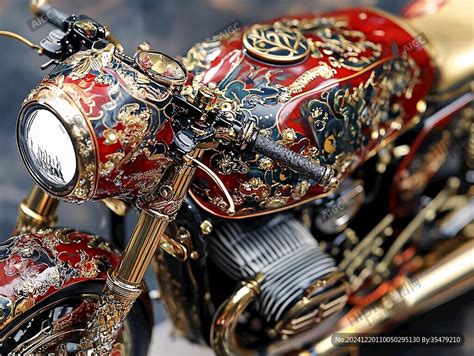 Ai创作图鎏金车饰 摩托车装饰 摩托车装饰品 铁艺摩托 工艺摩托 贴金车饰 车器装饰 摩托车手工 金属摩托车 摩托车雕像 漆面镶珐琅 艺术造型摩托车 金车饰 古典摩托车 经典摩托车玩偶