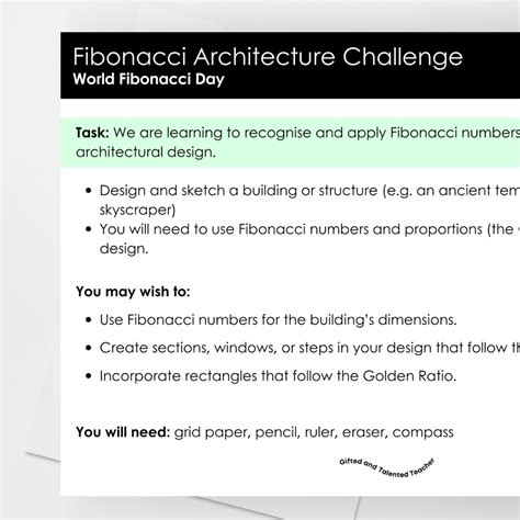 Fibonacci Day Architecture Challenge Activity Ted Learner