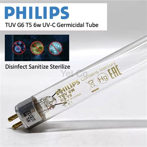 Philips Tuv G6 T5 6w Uv C Germicidal Tube Lamp Shopee Malaysia