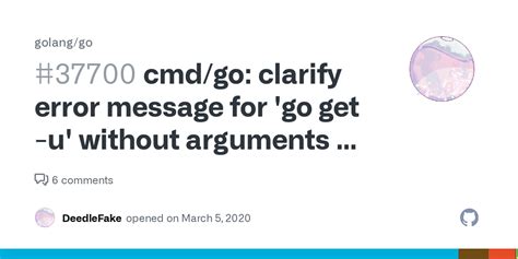 Cmdgo Clarify Error Message For Go Get U Without Arguments In A Module Root That Is Not A