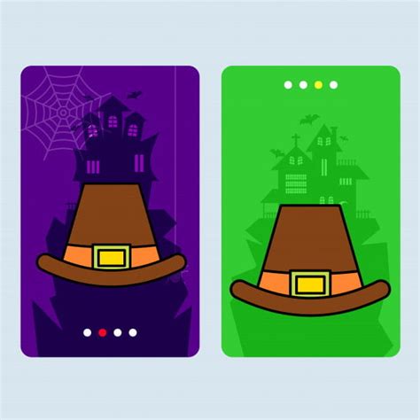 모자 벡터와 해피 할로윈 초대장 디자인 Eps Uidownload