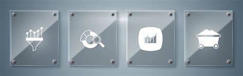 석탄 광산 트롤리 재무 성장 검색 데이터 분석 및 판매 유입경로를 차트로 설정합니다 정사각형 유리 패널 벡터 0명에 대한 스톡 벡터 아트 및 기타 이미지 Istock
