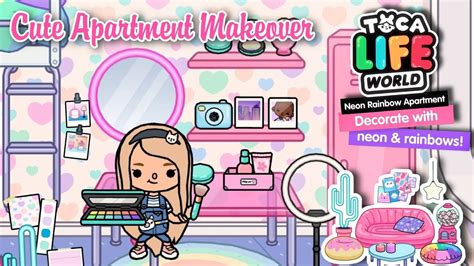 Toca Life World Cute Apartment Makeover Neon Rainbow Apartment 😍💖