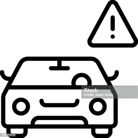 자율 주행 자동차 오류 개념 오토파일럿 오작동 벡터 아이콘 디자인 자율 주행 무인 차량 기호 로보 카 사인 자동 주행 시스템 스톡 일러스트 감각 지각에 대한 스톡 벡터 아트