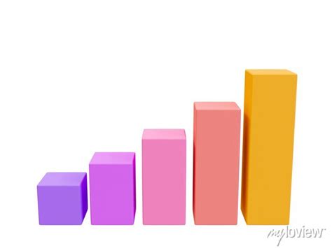 3d Blank Bar Graph Template Bar Chart Mock Up Data Analysis Wall Mural • Murals Template