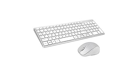 Rechargeable Wireless Keyboard And Mouse Combo Slim Silver