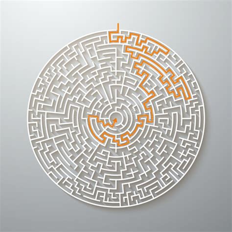 Greek Maze Puzzle Challenge With Solution Stock Vector Illustration