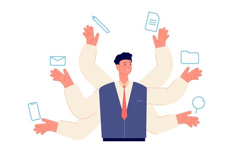 Multitasking Concept Employment Self Multitask Productivity Program