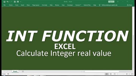 Int Formula In Excel Youtube