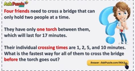 Who Can Answer The Bridge And Torch Puzzle See Answer