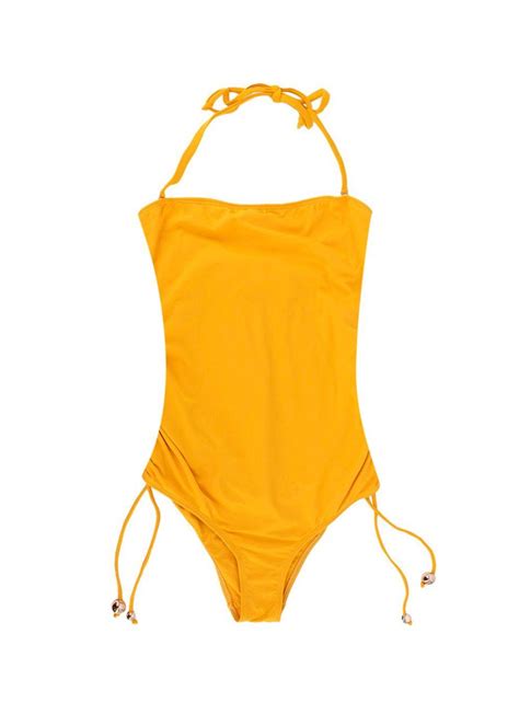 Tara Mathews Marigold Ruched One Piece Halterneck Swimsuit S Hardly