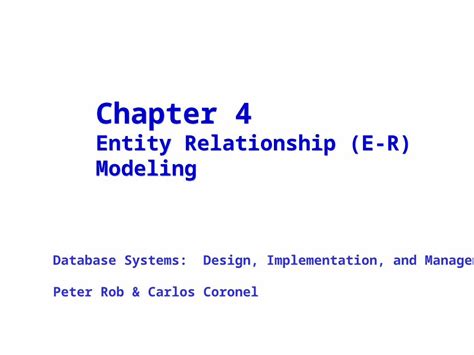 Ppt Chapter 4 Entity Relationship E R Modeling Dokumen Tips