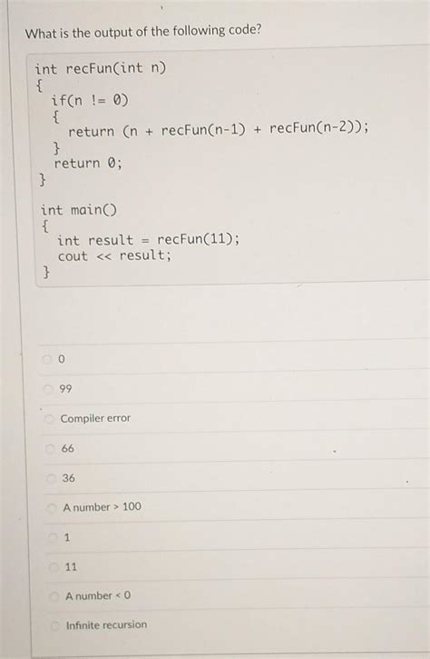 Solved What Is The Output Of The Following Code Int