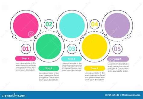 Round Flowchart Vector Infographic Template With Creative Design Stock Vector Illustration Of