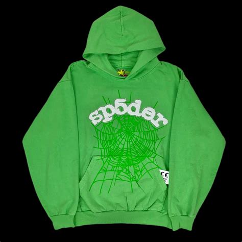 Young Thug Spider Worldwide Web Hoodie Slime Green Sp5der Rhinestone