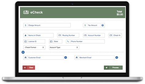 Echeck Electronic Check Payment Processing Software