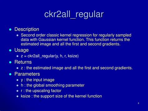 Ppt Kernel Regression Based Image Processing Toolbox For Matlab Powerpoint Presentation Id