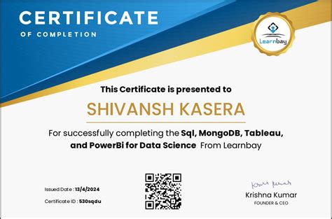 Shivansh Kasera On Linkedin Certified In Sql Mongodb Tableau And Powerbi Ready To