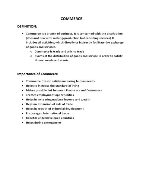 Commerce Intro Notes Pdf