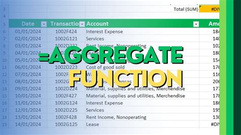 Most Useful Excel Function Aggregate Function Spreadsheet Tutoring