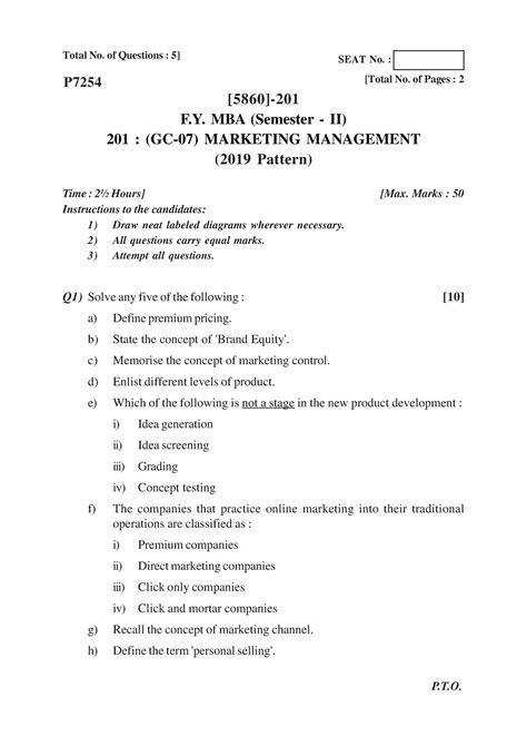 Question Paper Q Solve Any Five Of The Following A Define Premium Pricing B